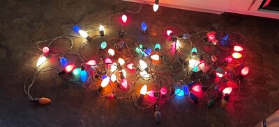 Vintage Christmas String Outdoor Light Strand Lot 3 -25’ Figure Bulbs ...