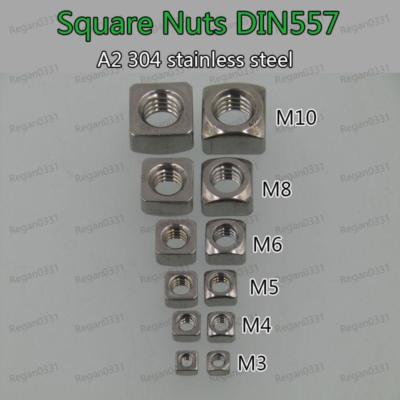 Square Nuts A2-70 304 Stainless Steel DIN557 M3 M4 M5 M6 M8 M10 | eBay