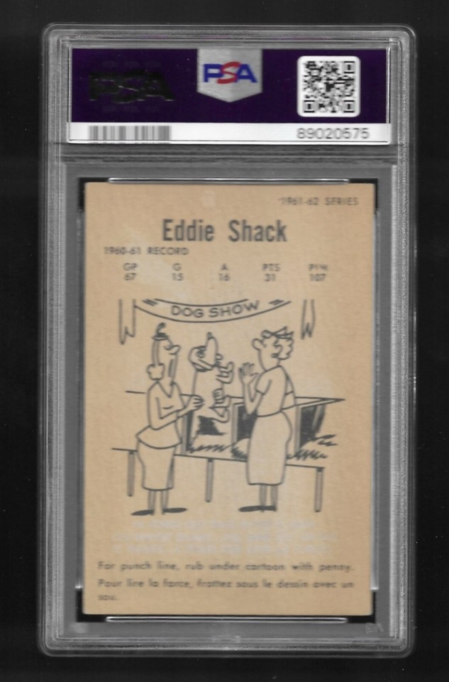 RARE! 1961-62 Parkhurst Card # 7 EDDIE SHACK TORONTO MAPLE LEAFS PSA 5 ...