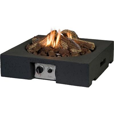 Happy Cocooning Cocoon 24 Inch Square Gas Firepit Table Top in Grey ...