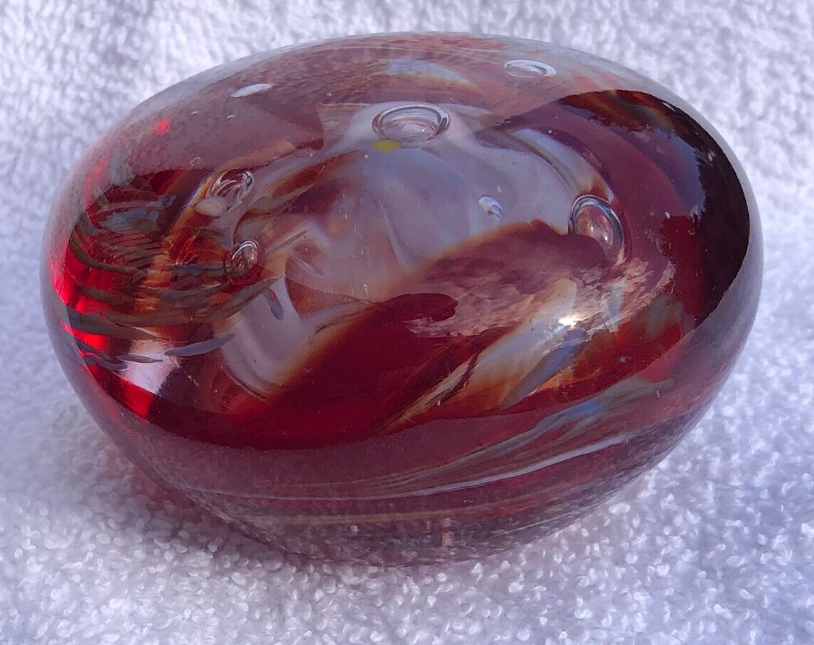 Vintage Mt. St. Helens Ash Red Glass Paperweight 1985 | eBay
