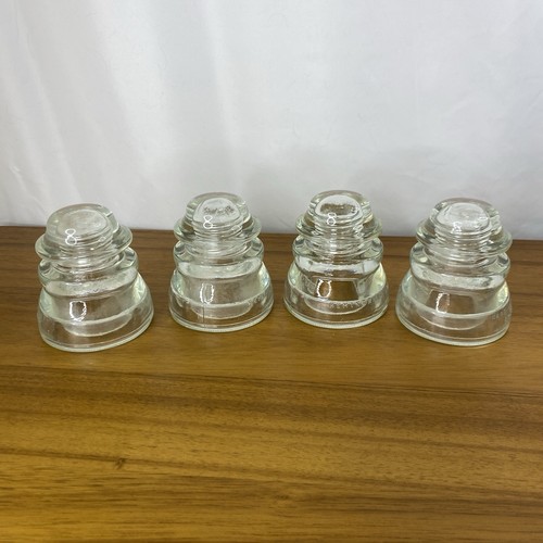 Lot Of 4 Vintage Hemingray-45 Clear Glass Insulator Made In The USA ...