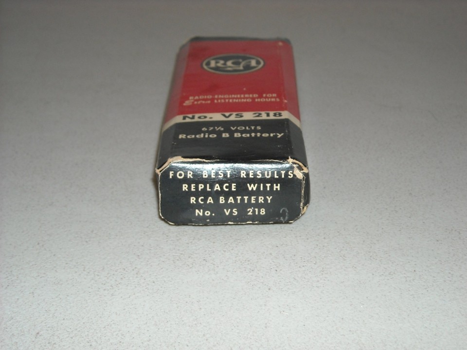 Vintage RCA Radio B Battery No. VS 218 67 1/2 Volts FOR DISPLAY ONLY | eBay