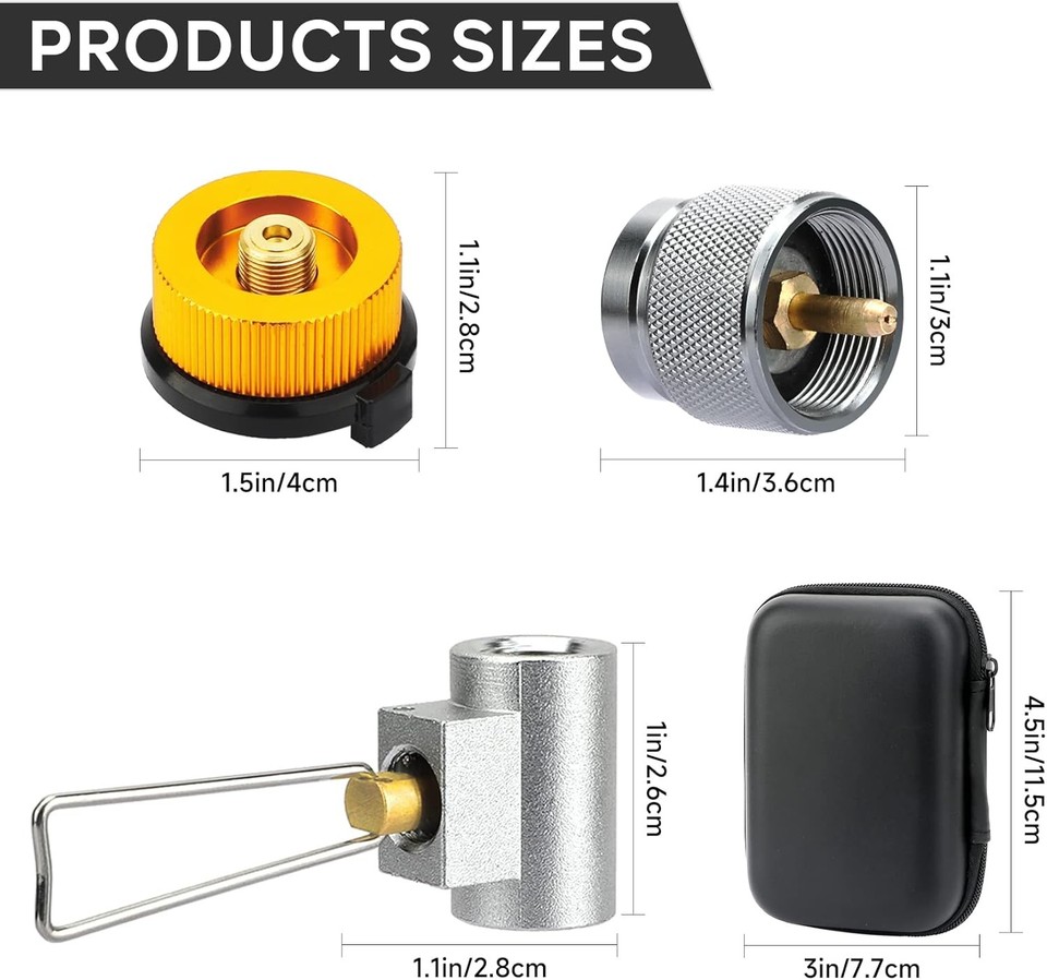 SAN LIKE 3PCS Camping Stove Gas Adapter Propane Isobutane Butane Refill ...