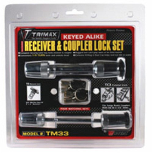 Trimax 5/8" Hitch Receiver Pin & 3.5" Wide Trailer Coupler Lock Set ...