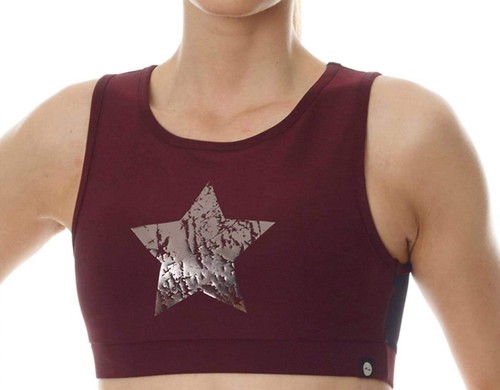 Chrome Star Mesh Low Impact Sports Bra In Red | eBay