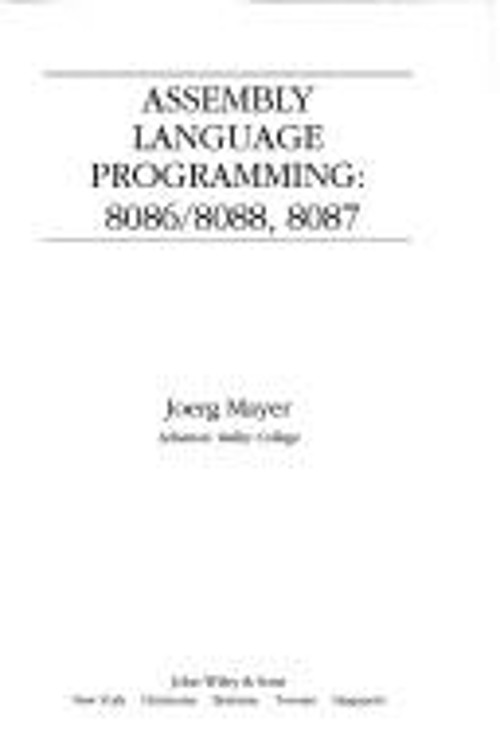 Introduction to Assembly Language - 8086-8088, 8087 Paperback Joe ...