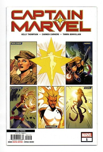 CAPTAIN MARVEL #01 (2019) CARMEN N. CARNERO | THIRD PRINT | 1ST APP ...