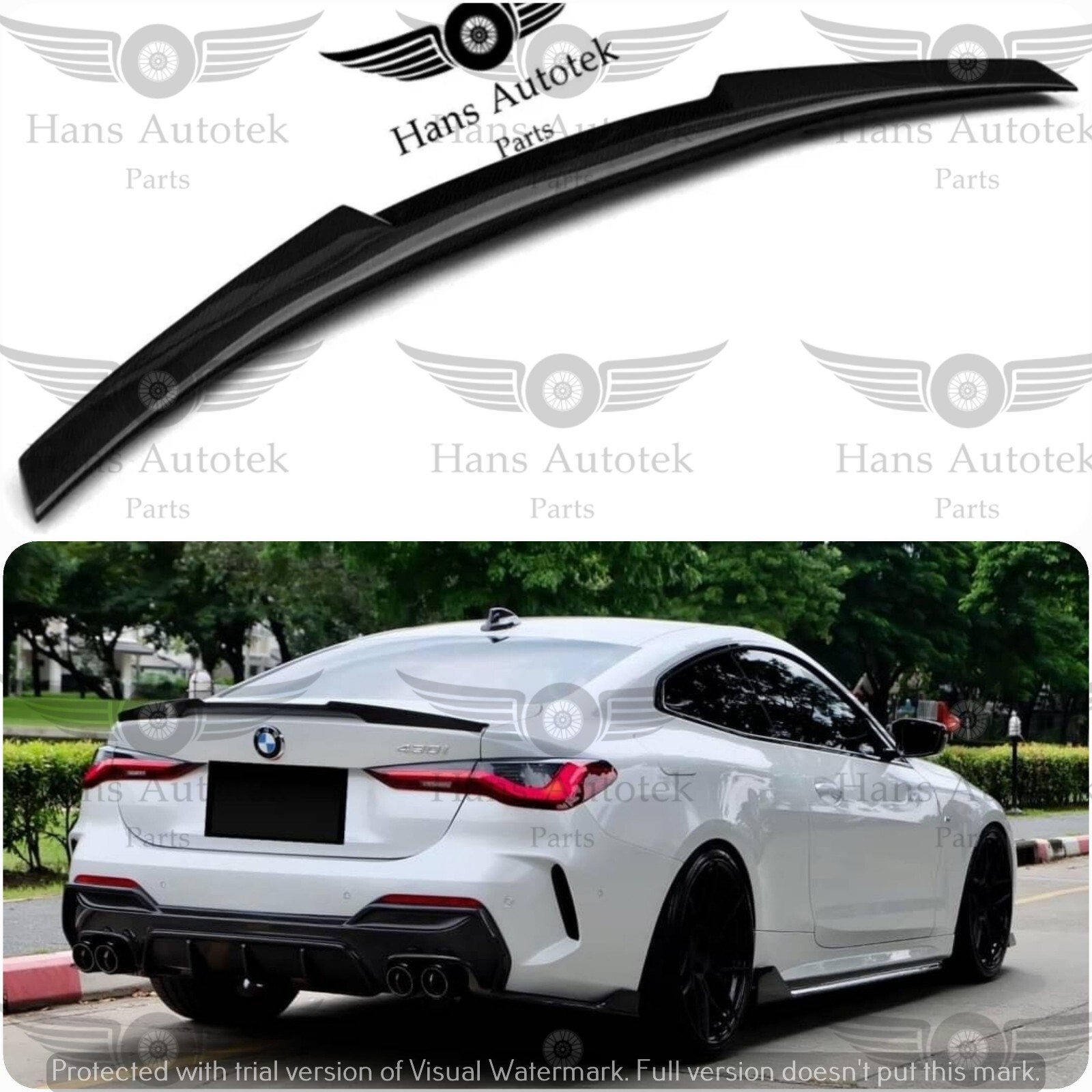 Real Carbon Fiber Spoiler M4 Style For BMW M4 G82 Coupe &4 Series G22 ...