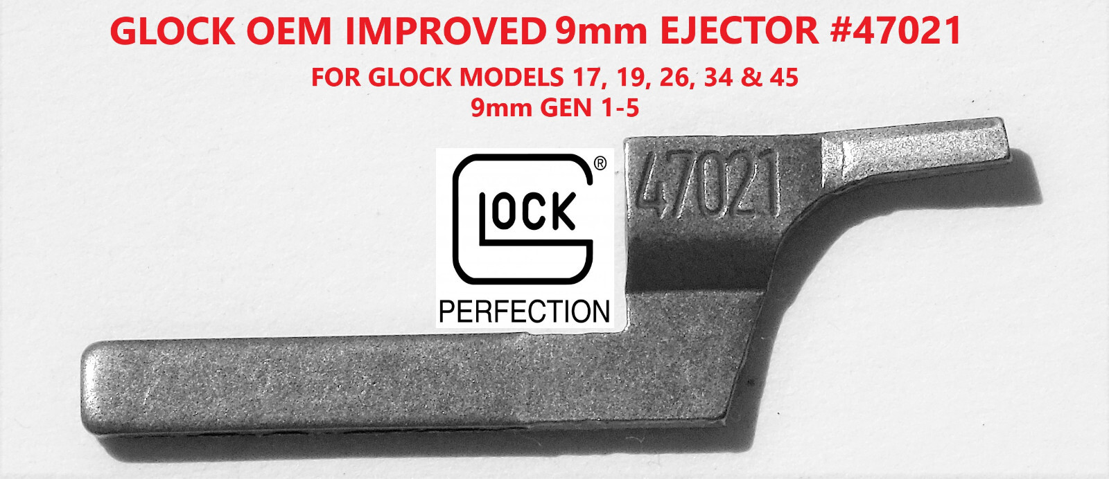 NEW OEM GLOCK 47021 Ejector SP47208 Trigger Housing 9mm GEN5 17 19 26 ...