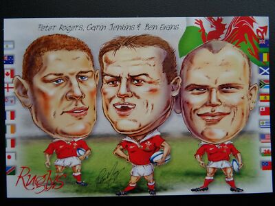 Wales Welsh Rugby PETER ROGERS, GARIN JENKINS & BEN EVANS c1999 ...