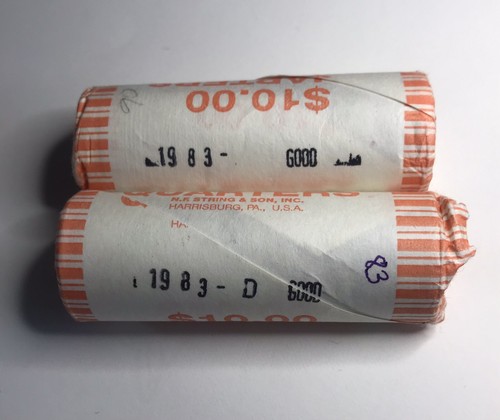 1983 P D WASHINGTON QUARTERS * TWO ROLLS * CIRCULATED CONDITION *** | eBay