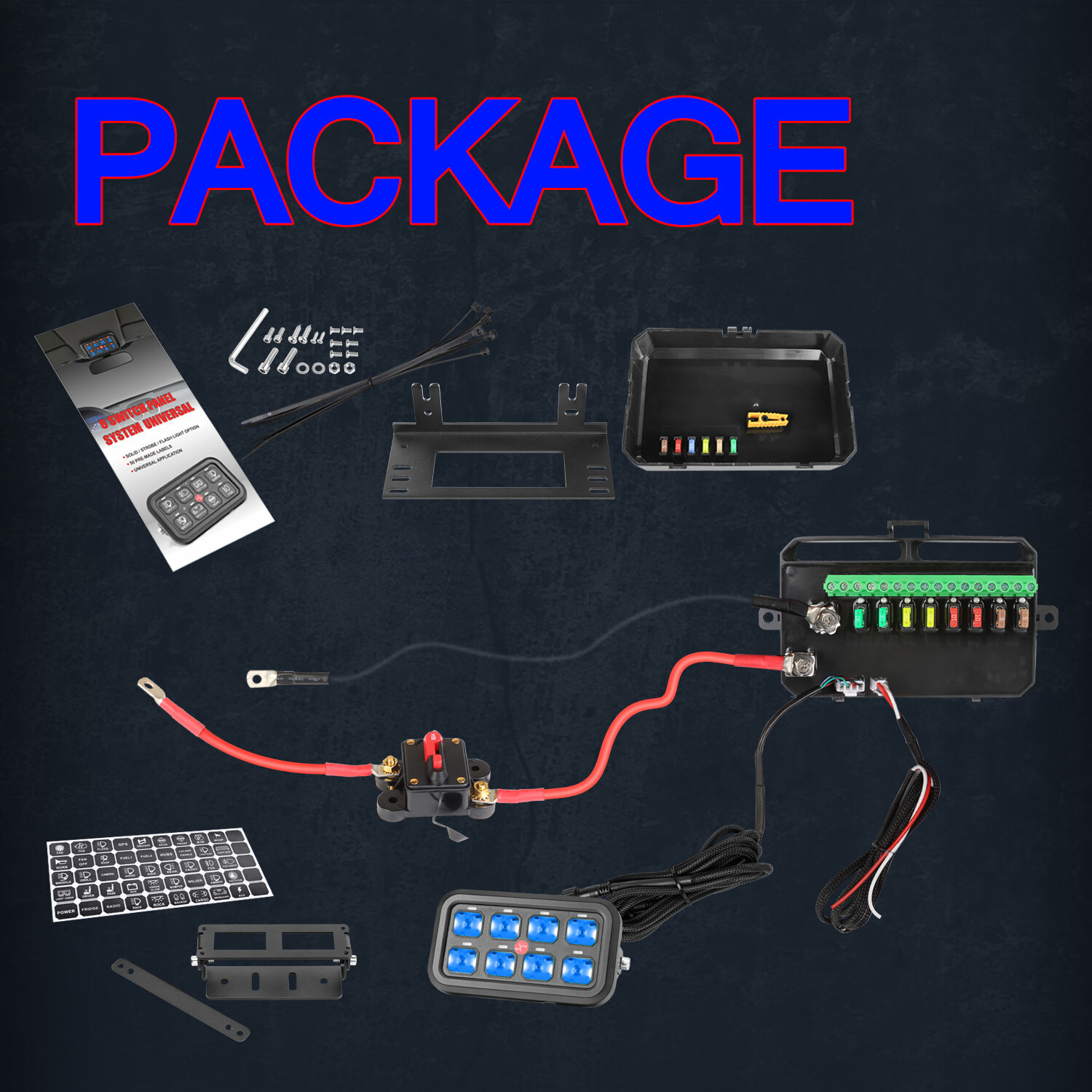 8 Gang Switch Panel 1440W ON-OFF Strobe Control System LEDLight Bar CAR BOAT UTV | eBay