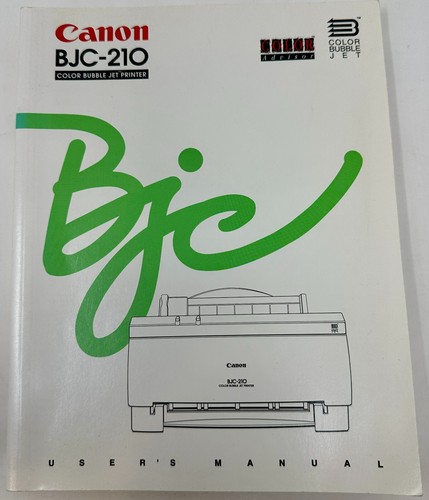 Canon BJC-210 Color Bubble Jet Printer 1995 User Manual Book (198 pages ...