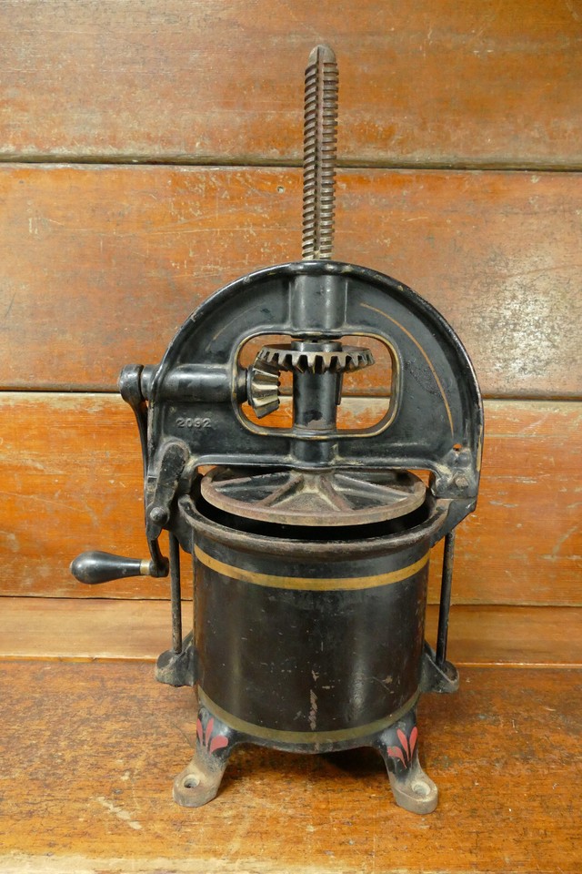 Antique Enterprise Sausage Stuffer 6 Qt Lard Wine Fruit Press Cast Iron ...