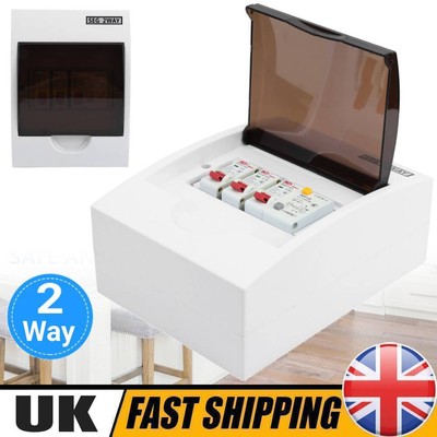 2 Way Garage Shed Camper Van Caravan Consumer Unit Fuse Box with RCD ...