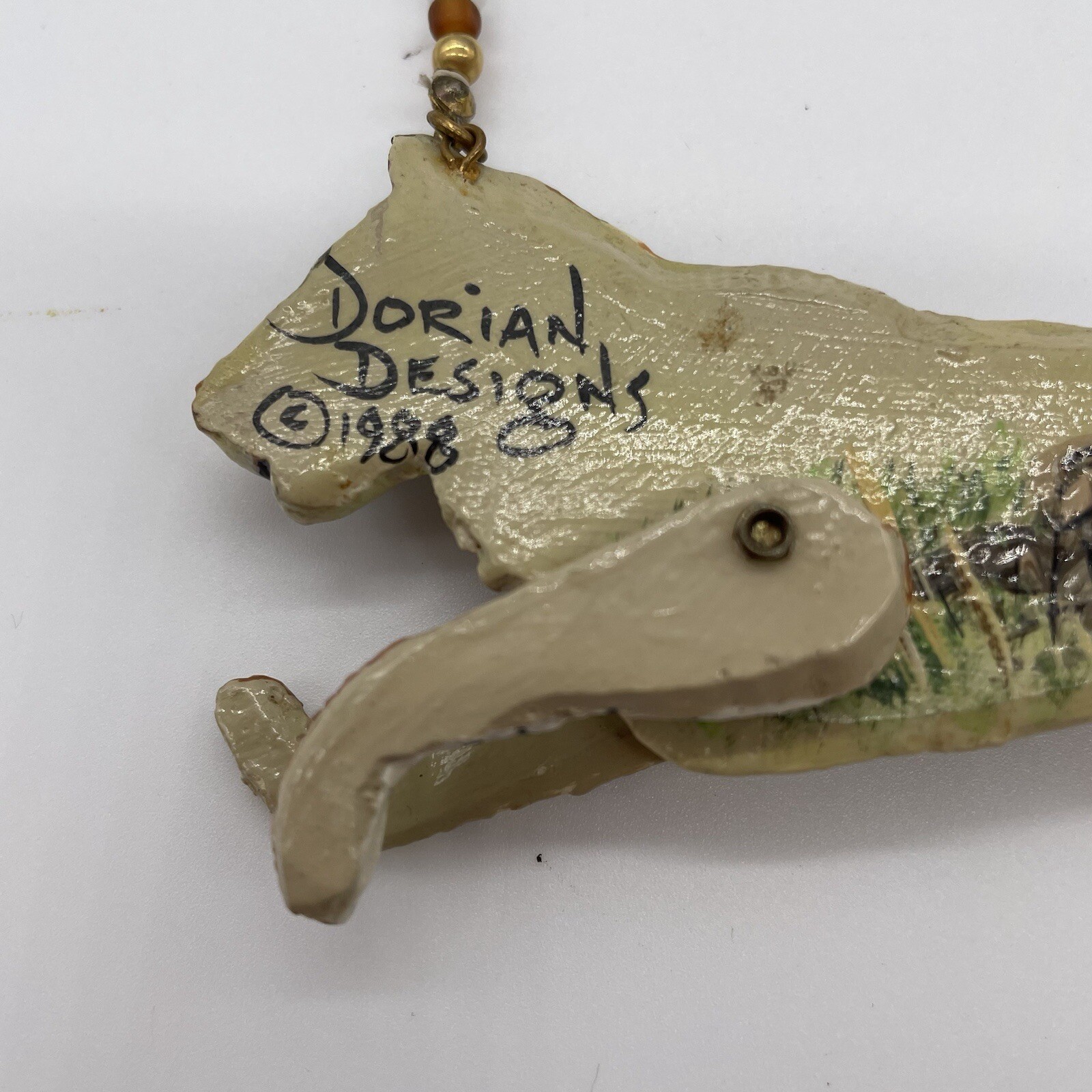 Vintage Dorian Designs Tiger Articulated Signed Wood… - Gem