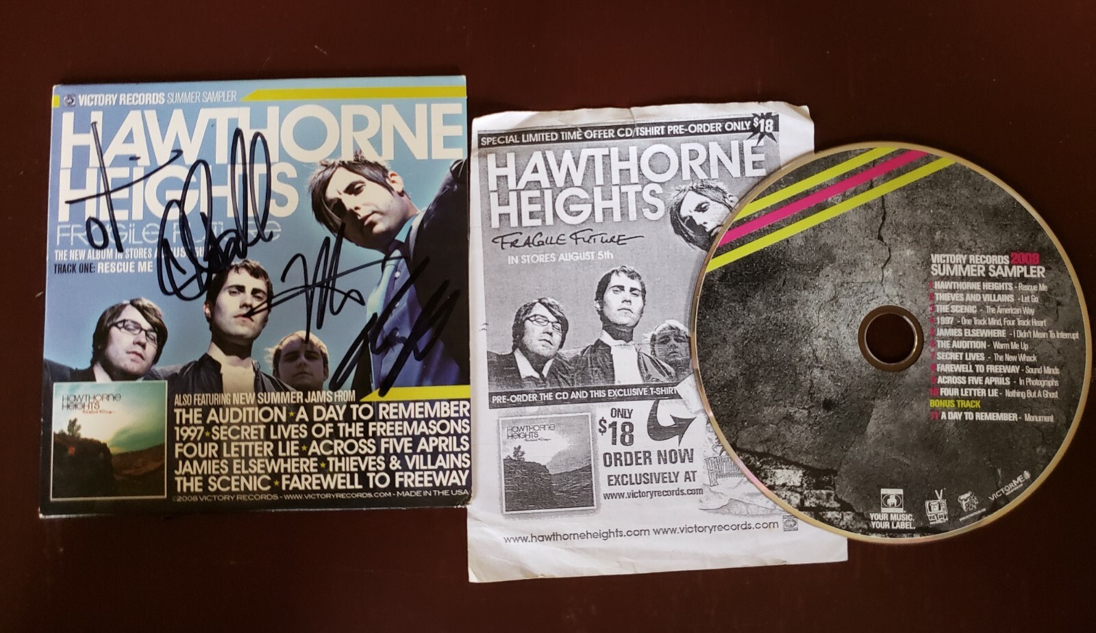 Victory Records 2008 Summer Sampler [Audio CD] Hawthorne Heights Signed ...