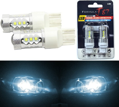 80W LED Light Resistor Pack 7440 White 6000K Two Bulbs Rear Turn Signal ...