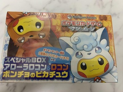 Toys Pokemon Card Alolan Vulpix and Vulpix Poncho Pikachu Special Box ...