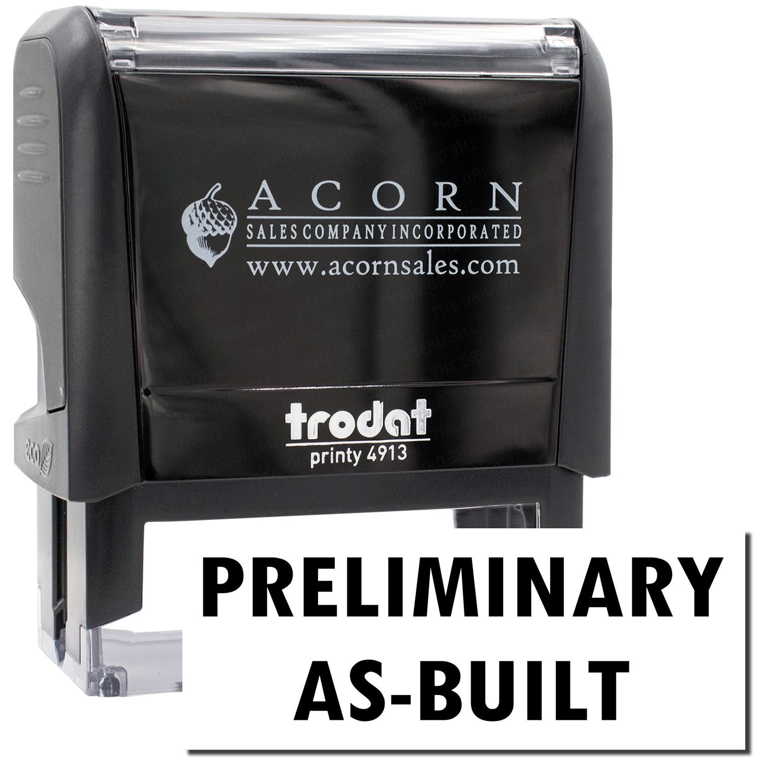 Large Self-Inking Preliminary As Built Stamp Size 7/8" Tall x 2-1/4 ...