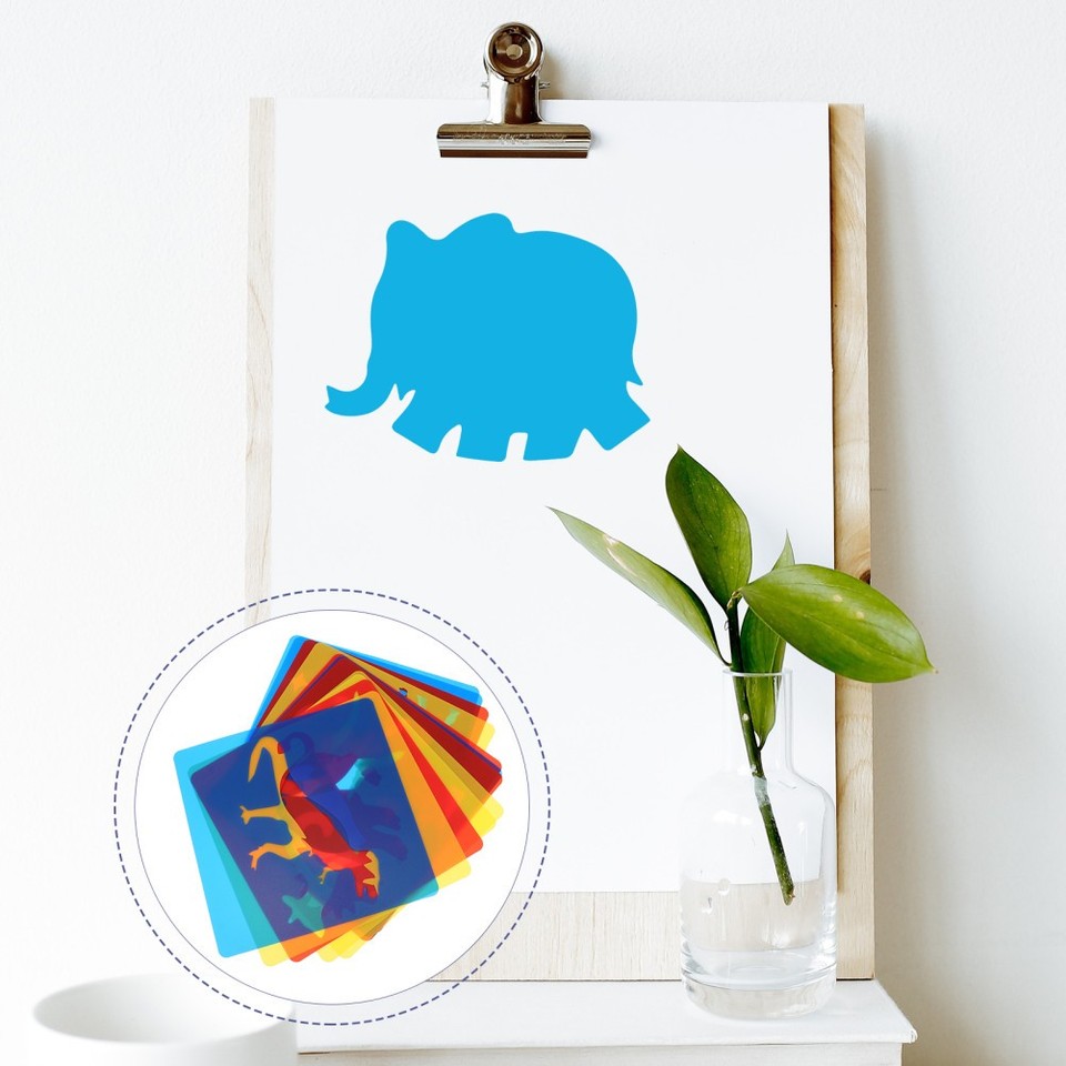 48 Sheets Children Chalk Drawing Hallow Templates Cartoon Animal ...