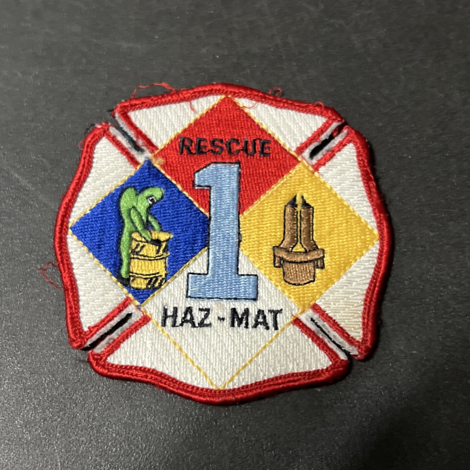Vintage Obsolete Fire Department Patch Rescue 1 Haz-Mat | eBay