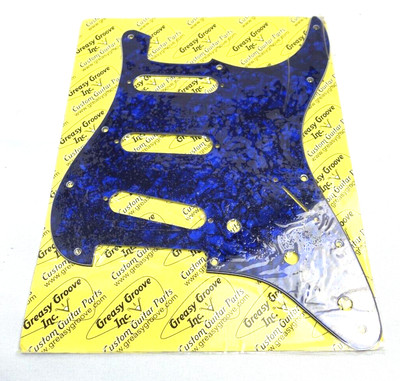 Greasy Groove Strat Style / Blue Pearl Guitar Pick Up Guard / 19 Holes ...