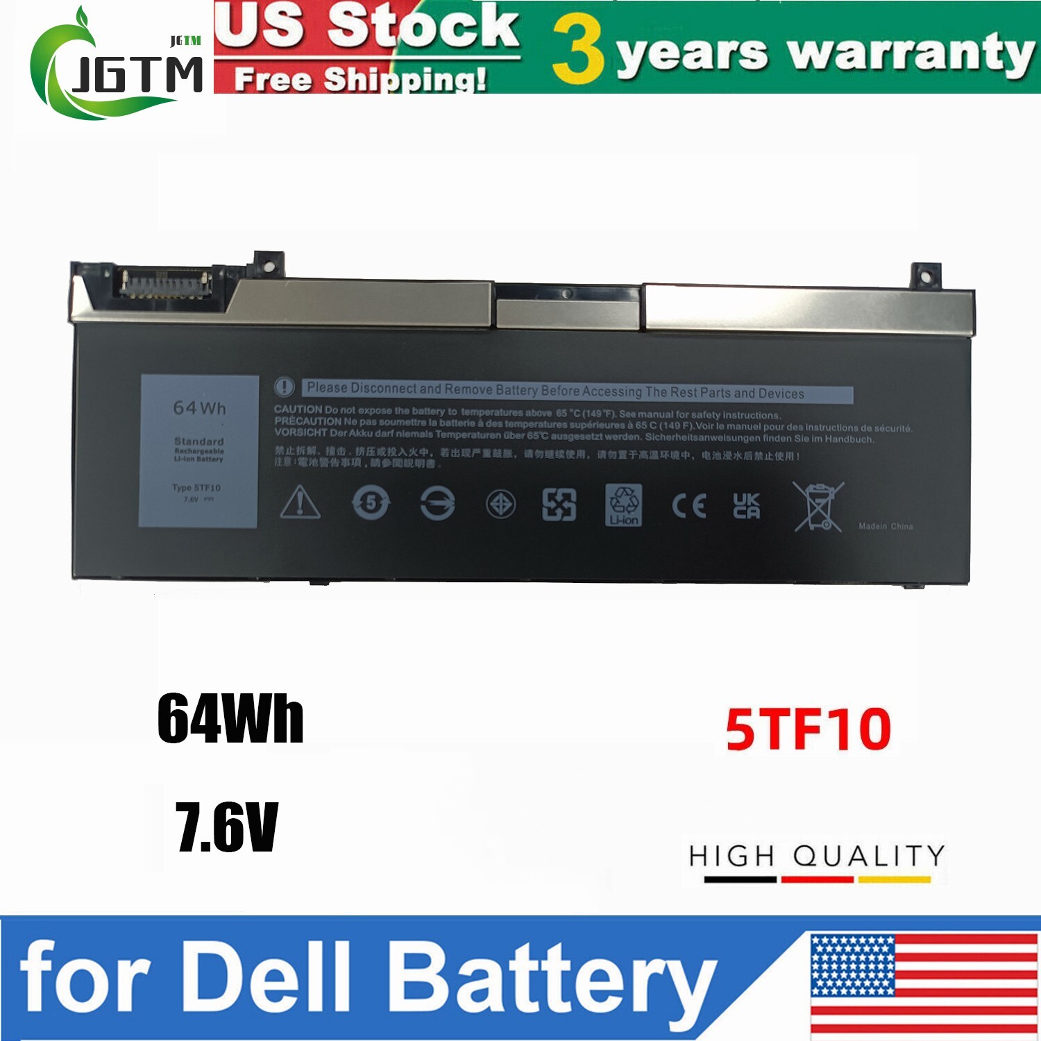 5TF10 Battery For Dell Precision 7730 7740 7530 7540 P34E P34E001 P74F ...