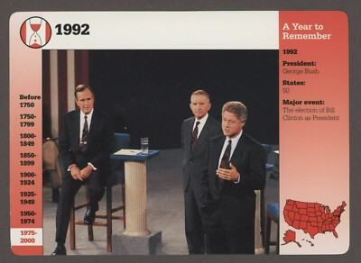 1992 A Year to Remember Story of America History Card | eBay