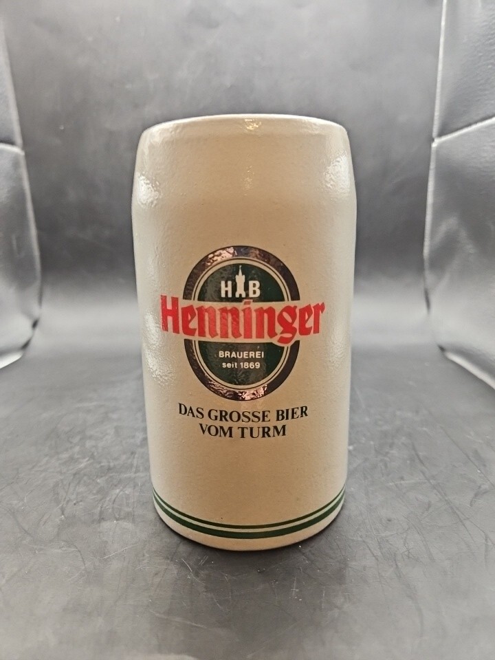 Henninger Brauerei HB Beer Stein Mug Tankard, .5L SOHM, Frankfurt ...