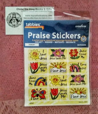 PRAISE STICKERS BY TABBIES-I LOVE JESUS-JESUS LOVES ME-PACK OF 54 ...