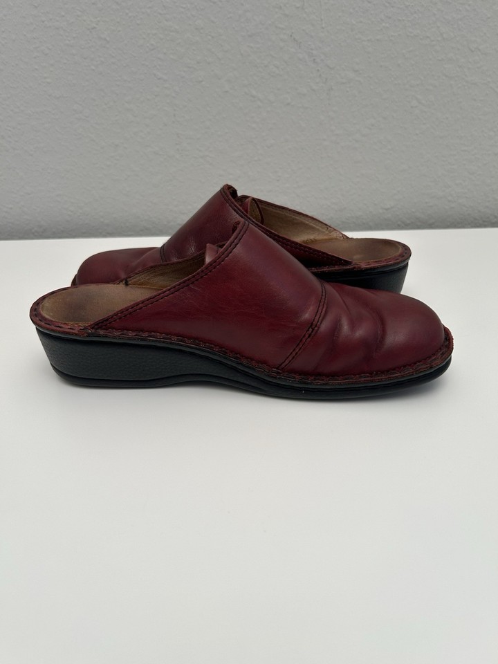 Finn Comfort Shoes Mule Clogs Burgundy Women’s EU 39/US 7.5-8 Made In ...