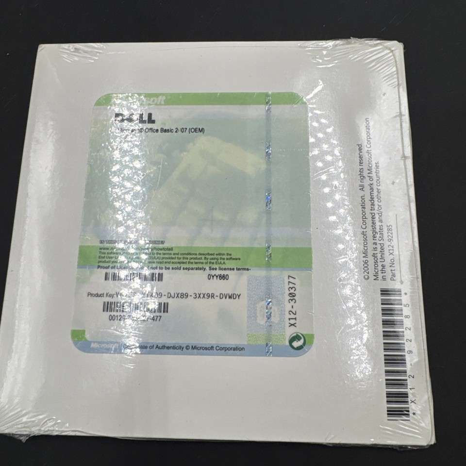 Dell Microsoft Office Basic 2007 (OEM) Sealed CD With Product Key | eBay