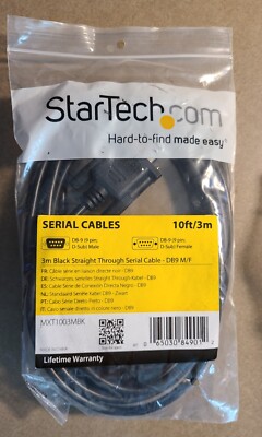 STARTECH MX1003MBK 10ft Black Straight Through Serial Cable DB9 M/F ...