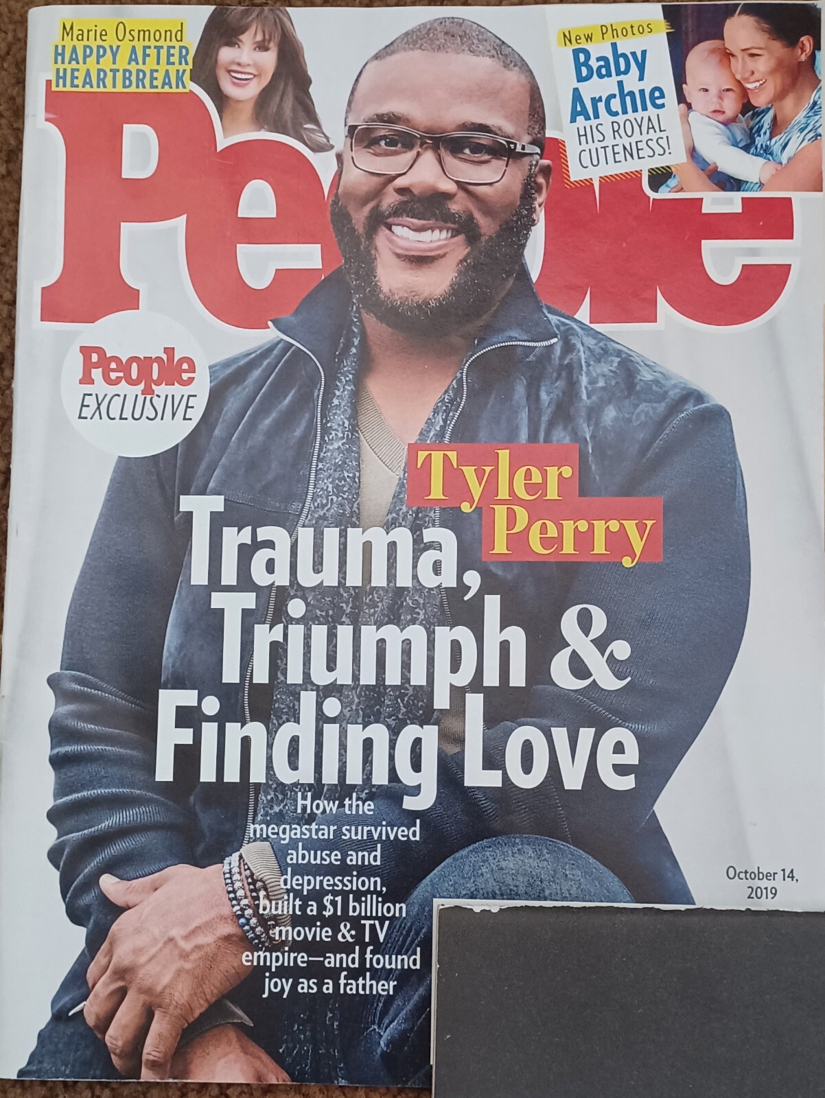 PEOPLE MAGAZINE October 14, 2019 TYLER PERRY TRAUMA Marie Osmond Archie ...