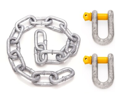 10mm Trailer Rated Gal Safety Chain 2500KG complies ADR Standard + 2 ...
