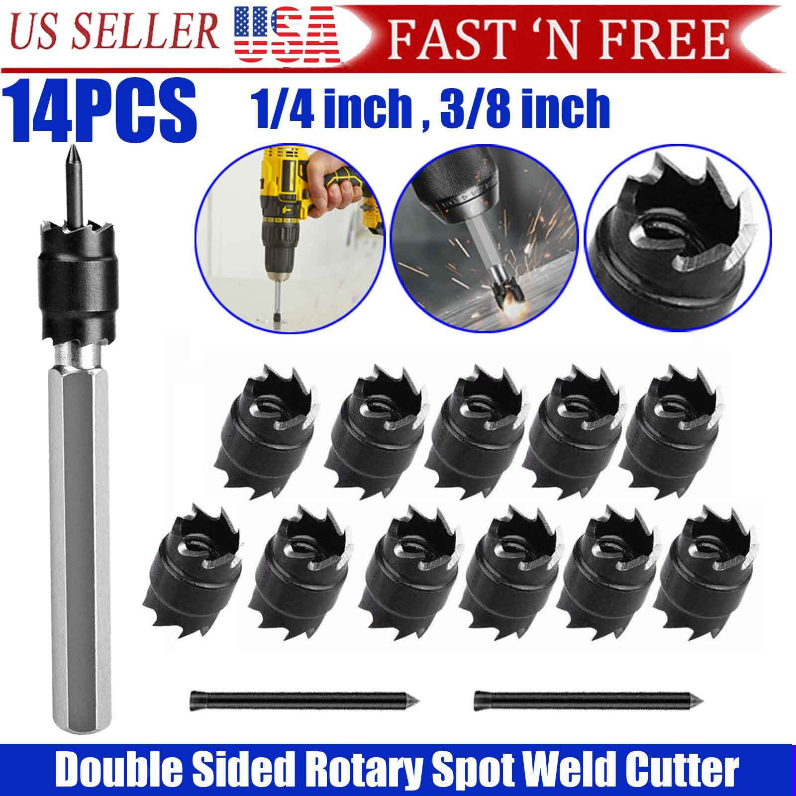 14Pcs 3/8" Double Sided Spot Weld Cutter Remover Drill Bit Welder Cut ...