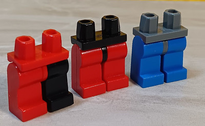 LEGO Legs Lot of 3 Two Colors Castle Kingdoms Knights Jester Body Part ...