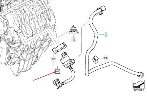 NEW BMW 3 E90 FUEL TANK BREATHER VALVE WITH PIPE 13907550387 7550387 ...