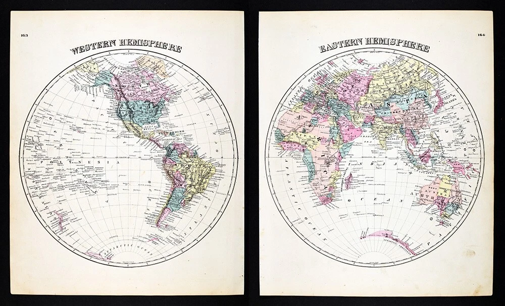 Western And Eastern Hemisphere Map