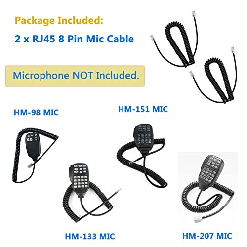 HM-133 RJ45 8Pin Microphone Mic Cable Cord for ICOM HM-151 HM-133V HM ...