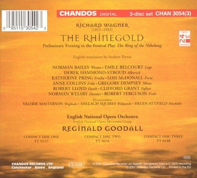 REGINALD GOODALL WAGNER: THE RHINEGOLD NEW CD 95115305423| eBay
