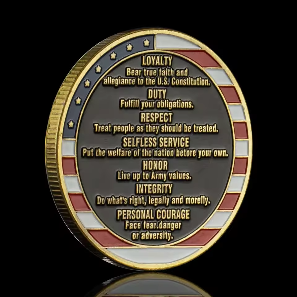 Challenge Coin US Army Core Values – Loyalty, Duty, Respect, Honor ...