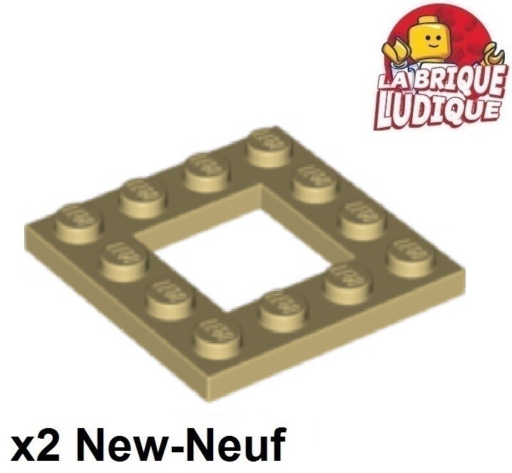 LEGO x2 Flat Modified Plate Frame 4x4 With 2x2 Cutout Beige/Tan 64799 ...
