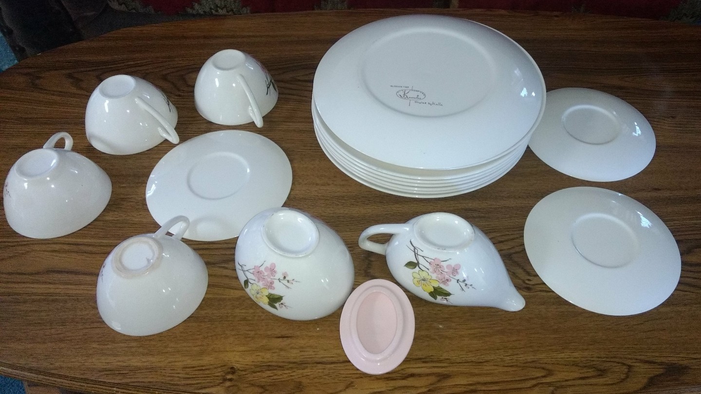 MCM 17 Pc Edwin Knowles BLOSSOM TIME Styled by KALLA Oven Proof Dinnerware 1950s | eBay