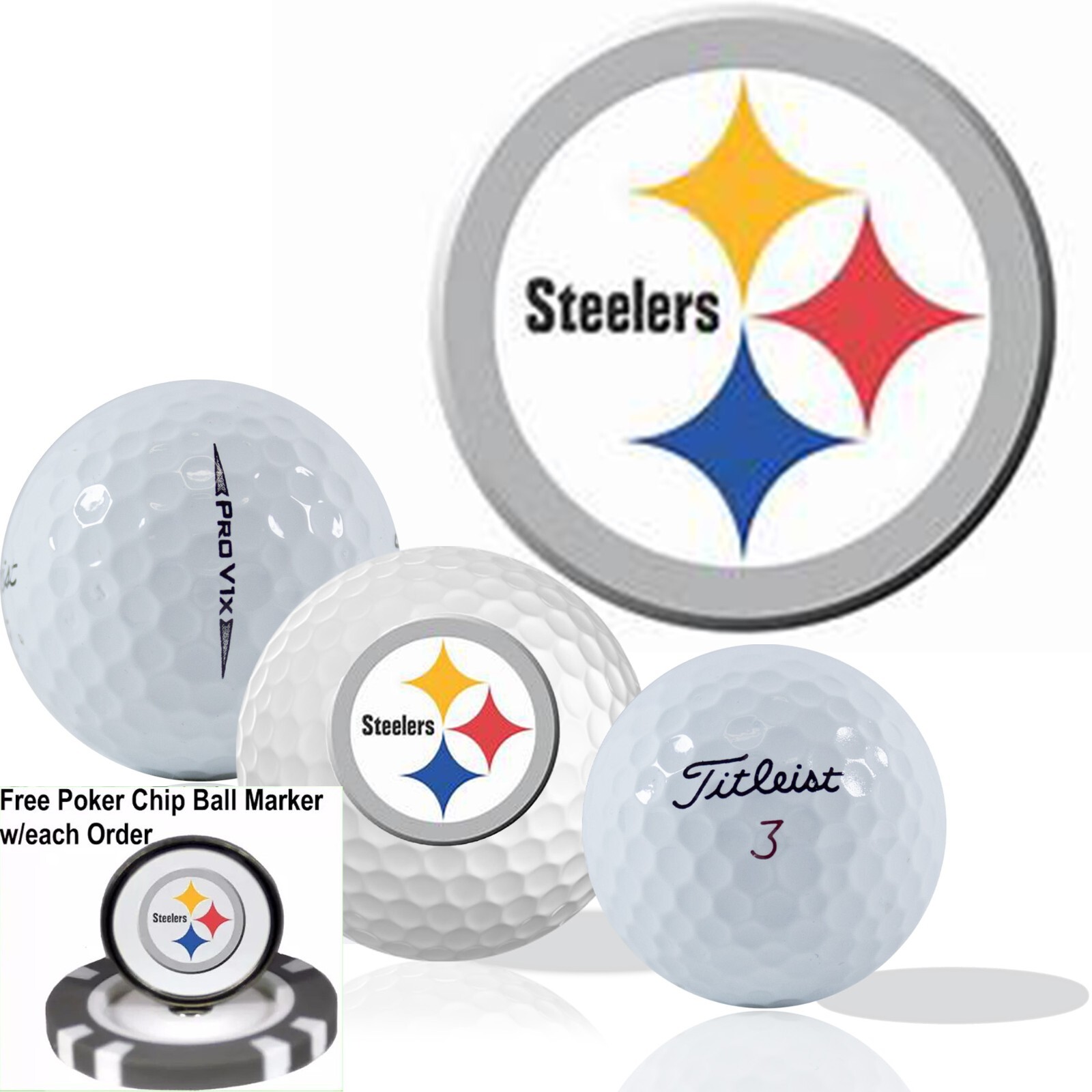 NFL Pittsburgh Steelers • Golf Balls 12 pack • Titleist ProV1X ...