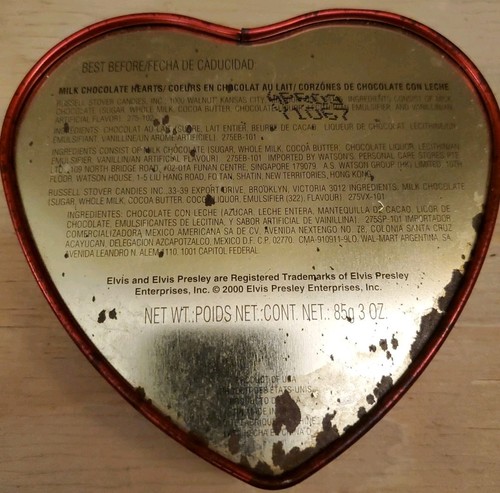 Vintage Elvis Presley Russell Stover Heart Shaped Candy Tin ...