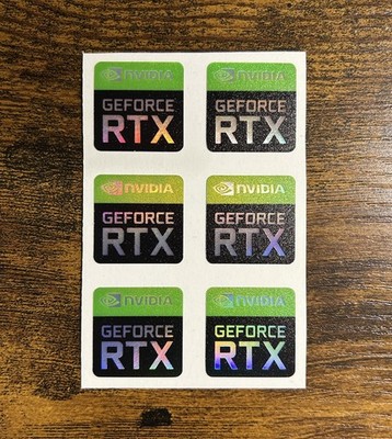 6x Nvidia GeForce RTX Holographic Desktop / Laptop sticker label (NEW ...