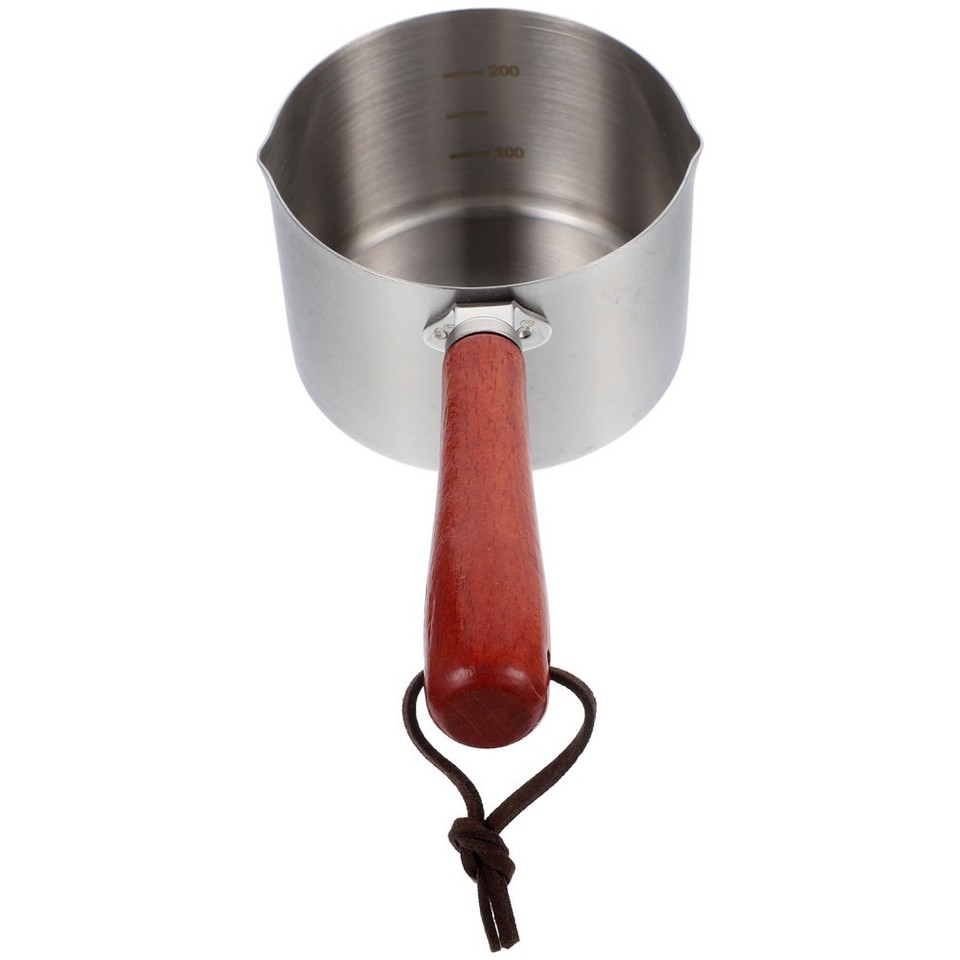 Pour Oil Small Pot Stainless Steel Sauce Pot with Wood Handle Pour ...